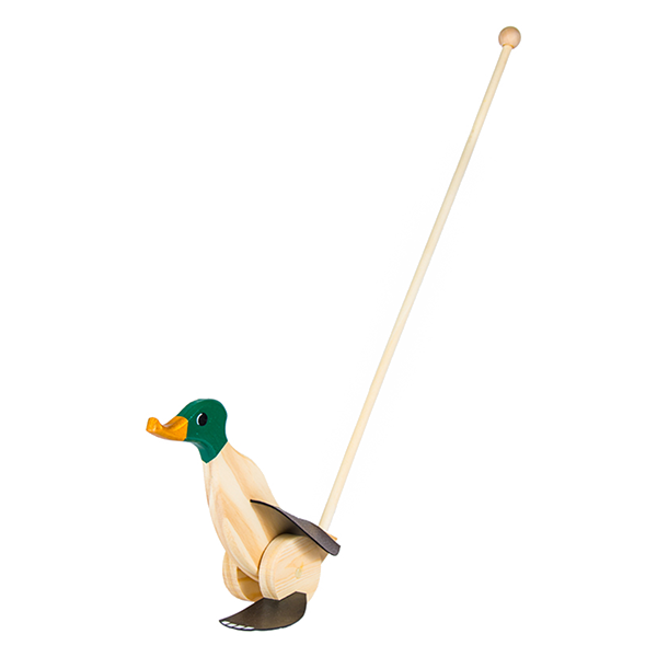 Duck Runner Wooden Push Toy Duck (Dark Green) – 18 Months to 3 Years ...